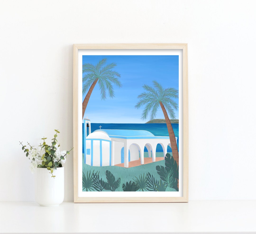 Greek Art Print, Cyprus Print, Cyprus Beach Print, Travel Art Print ...
