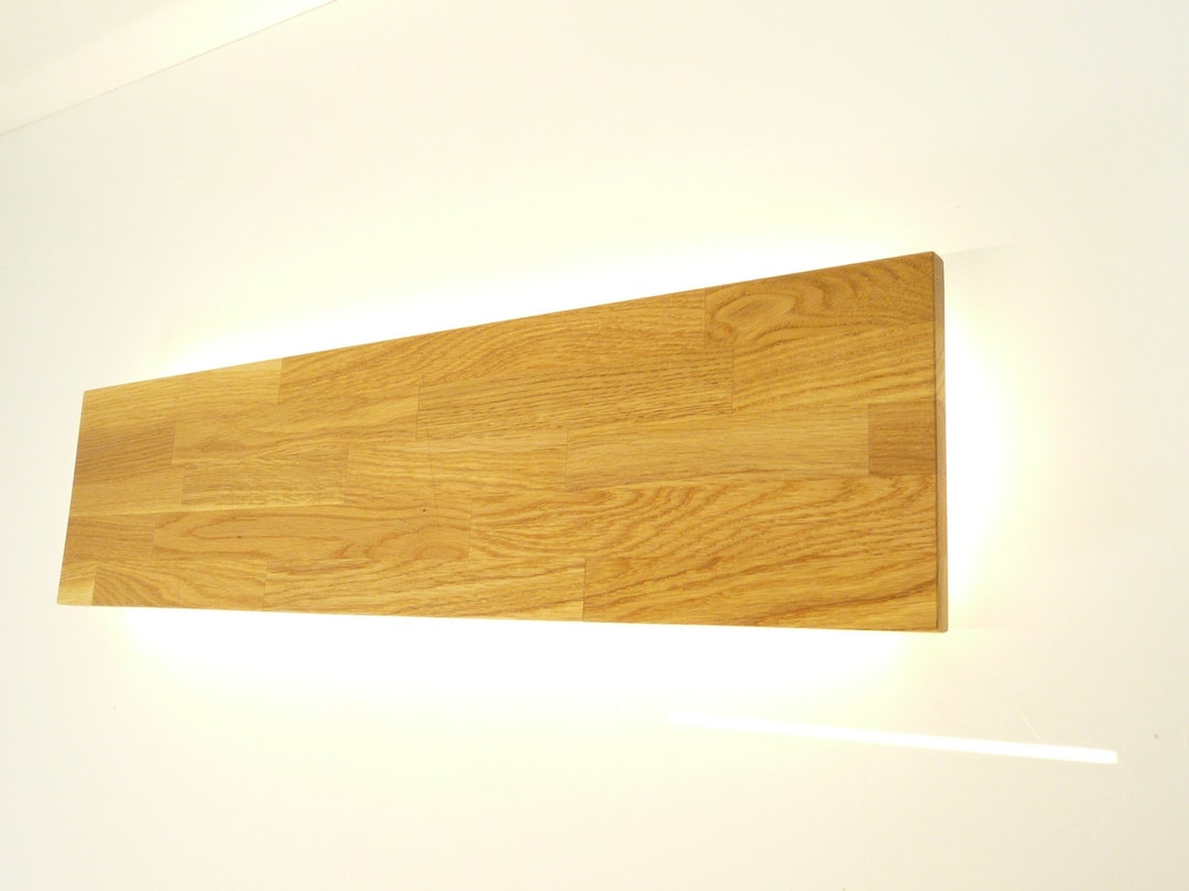 Wall Lamp 160 Cm Oiled Oak Wall Light Wooden Light Lamp Living Room ...