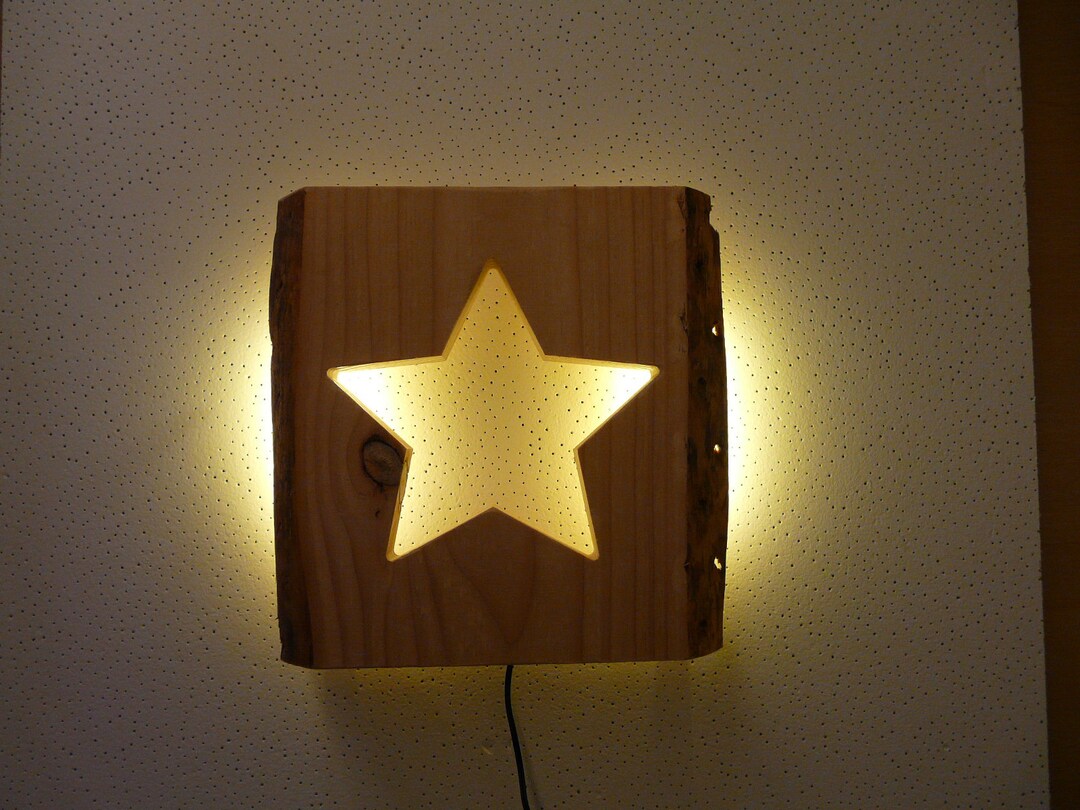 Wall Lamp Stern Holz Incl. Led Lighting - Etsy