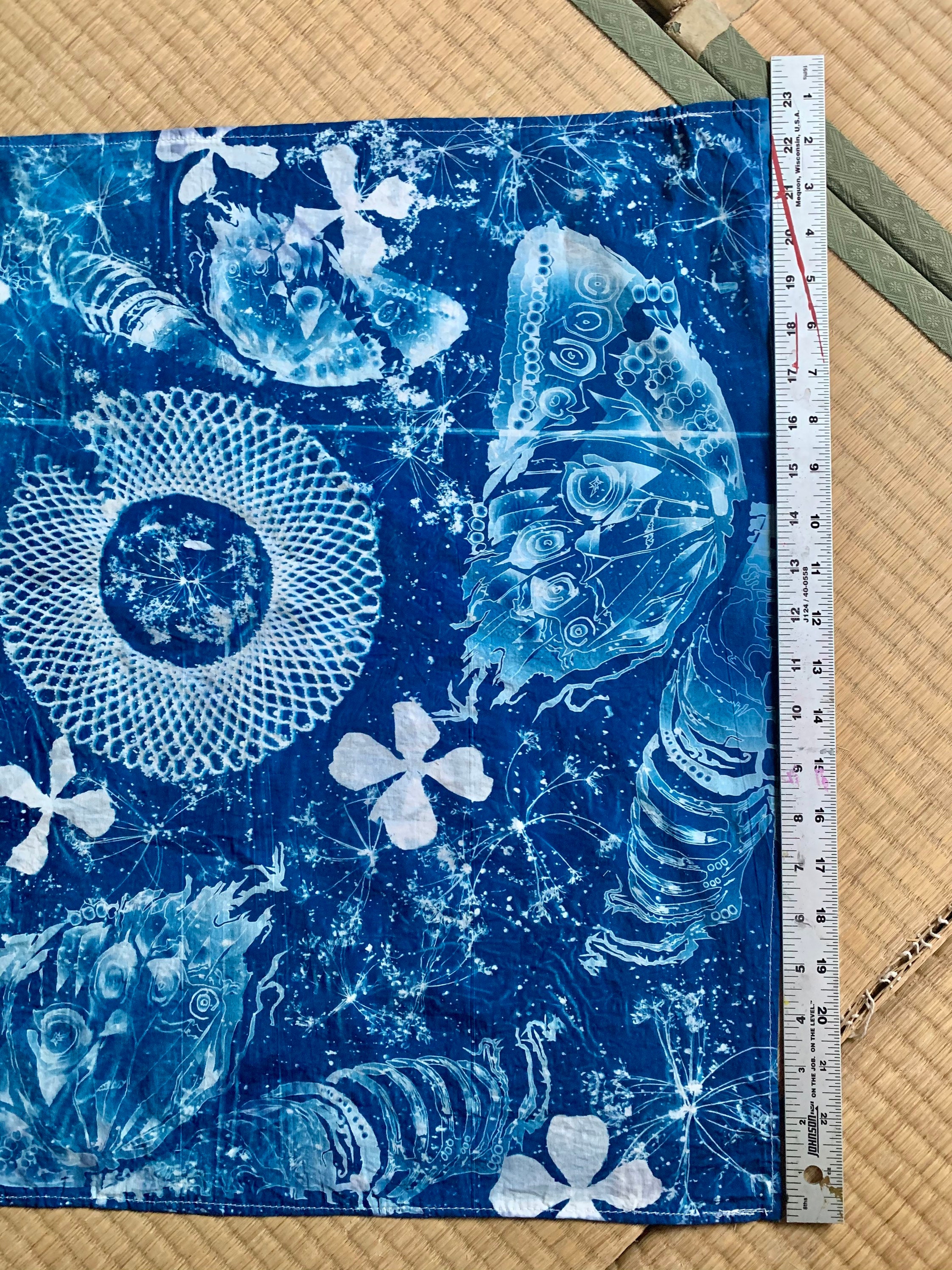 RBG Dissent Collar Blue Morpho Butterfly Floral Cyanotype Sunprinted ...