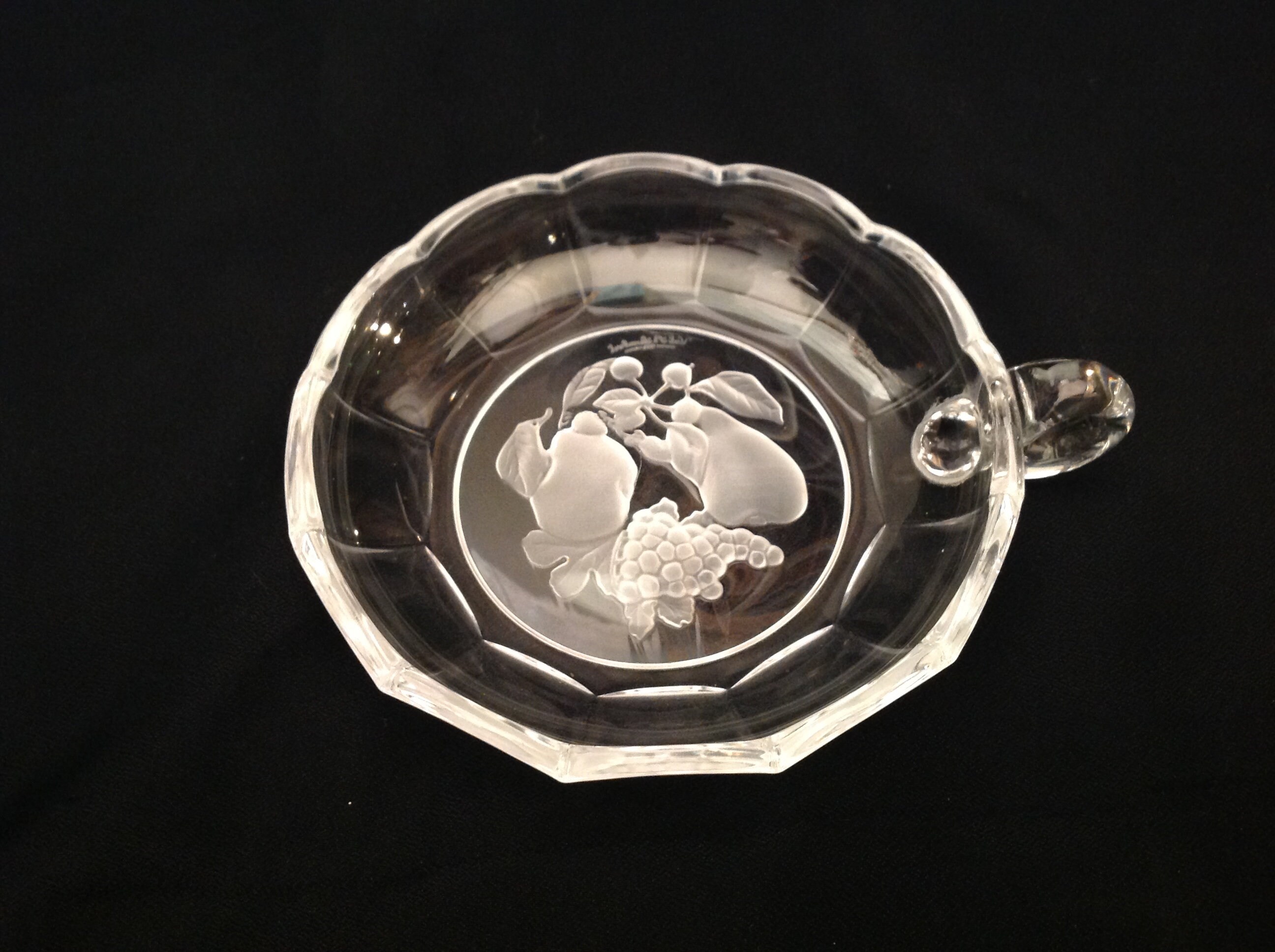 Val St Lambert Brussels Pattern Crystal Flared Fruit Intaglio - Etsy