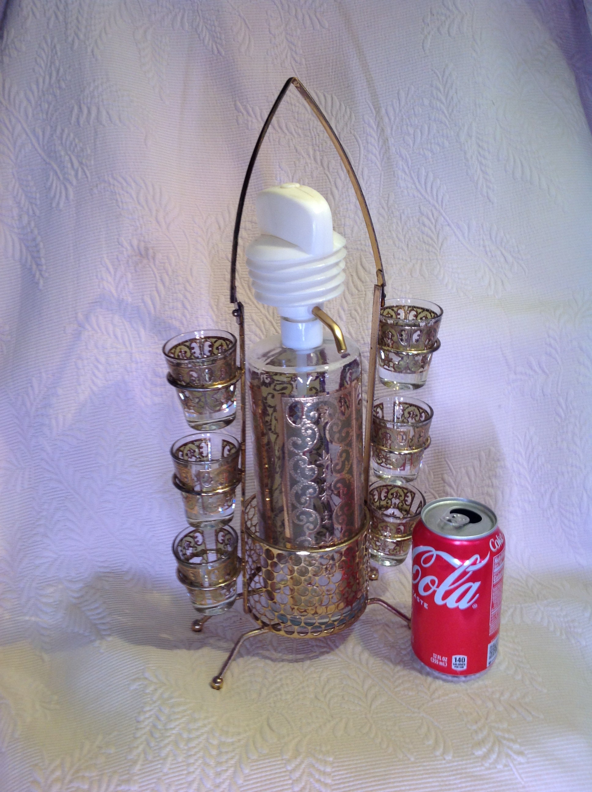 Mid Century Modern Atomic Age Starlyte Bar Set Caddy, Dispenser and 6 ...