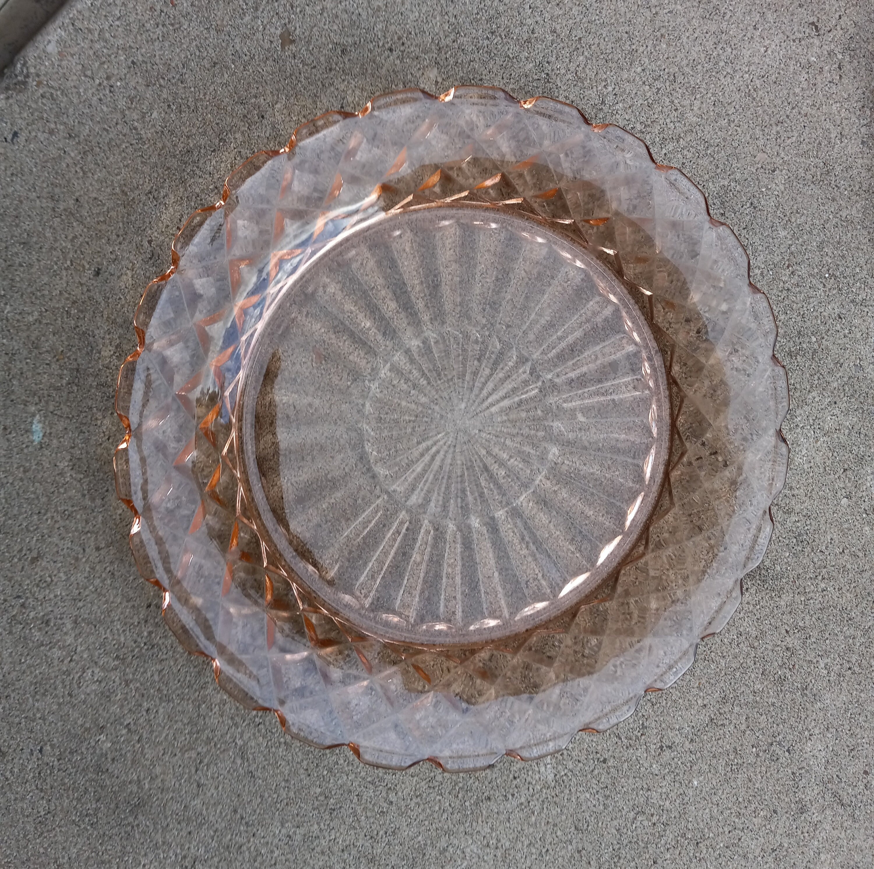 3x Pink Depression Glass Pink Cube, Waffle + Star Set Jeanette & Anchor ...
