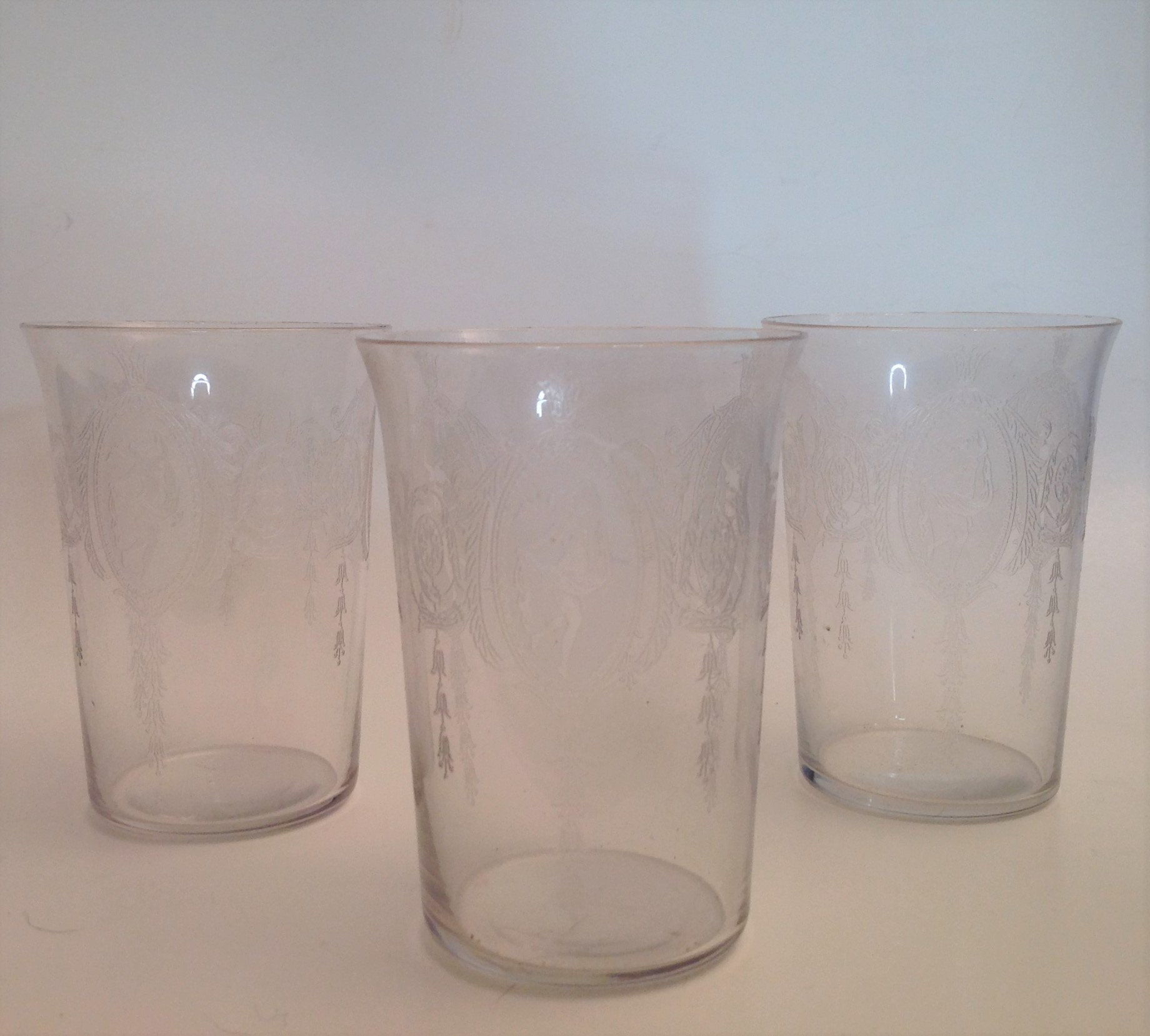 Set of 3 US Glass-tiffin Classic Etched Nymph Dancing 10oz - Etsy