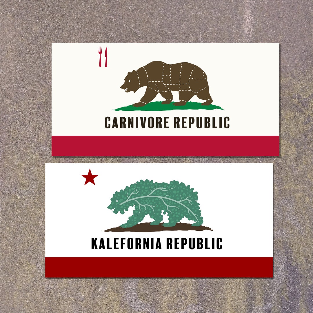 Carnivore Republic & Kalefornia Republic Stickers New California Flag ...