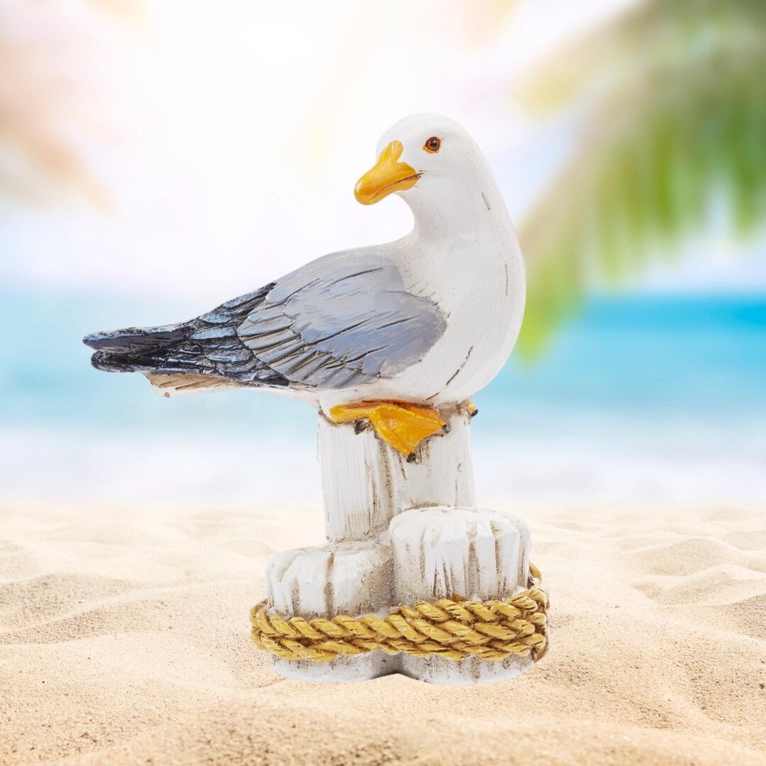 Miniature Seagull on Bollard | Maritime Decoration | Mini Decorative ...