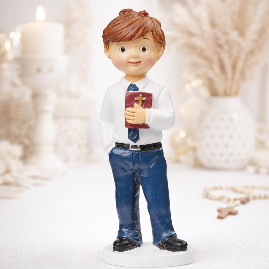 Confirmation Figurine Boy With Bible | Communion - Etsy
