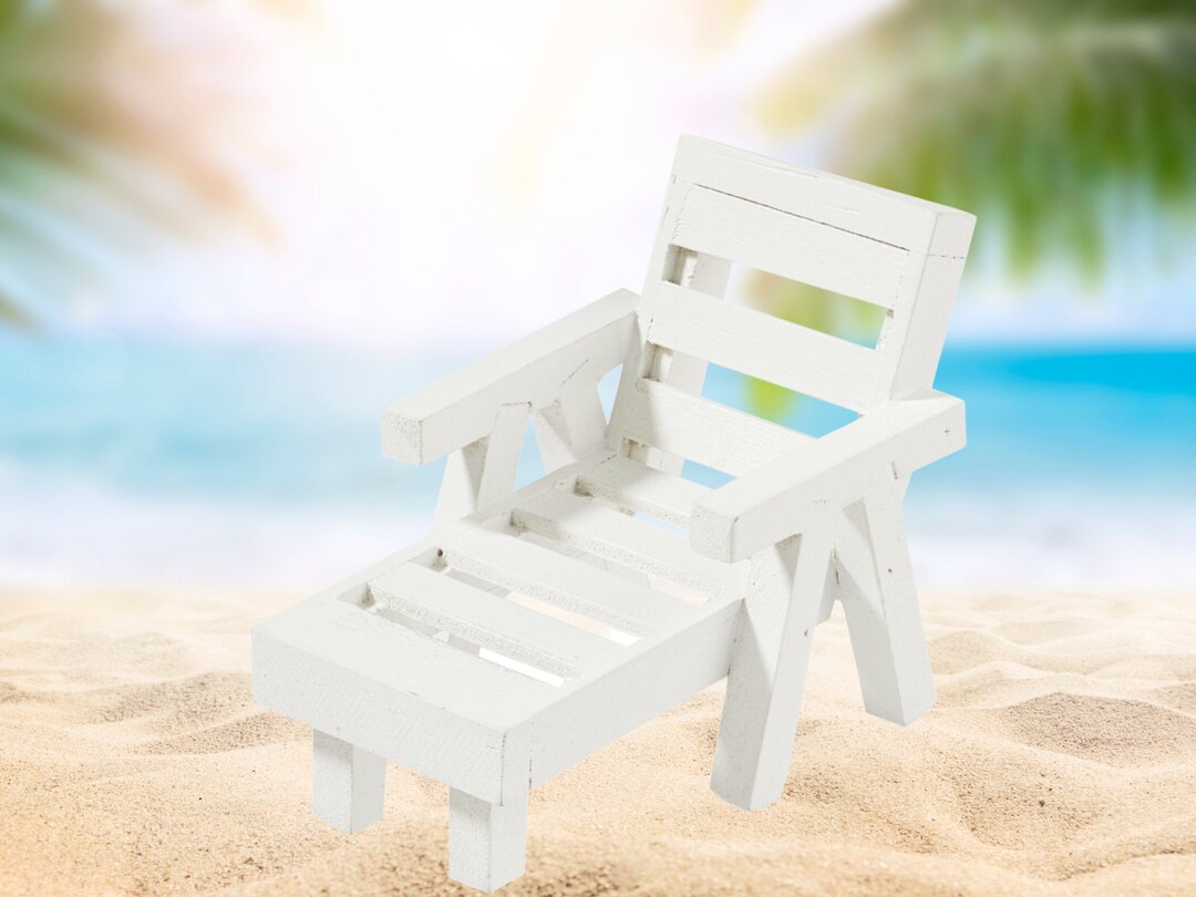Miniature Deck Chair White Maritime Beach Lounger Decoration - Etsy