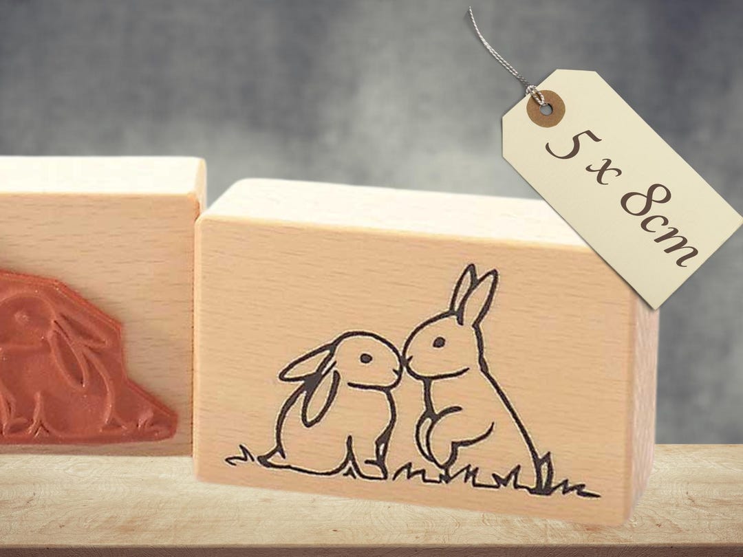 Easter Bunny Stamp – Rabbit Rubber Stamp for Easter, Spring, Animals ...