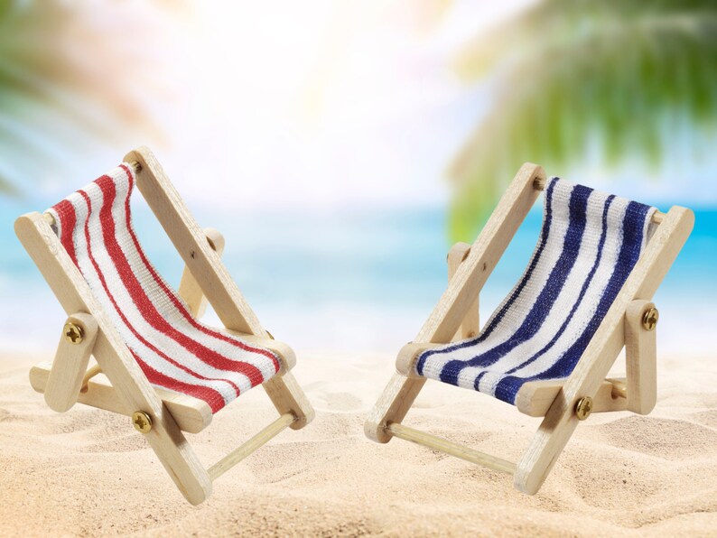 Miniatur Liegestuhl Maritime Strandliege Dekoration Mini - Etsy.de