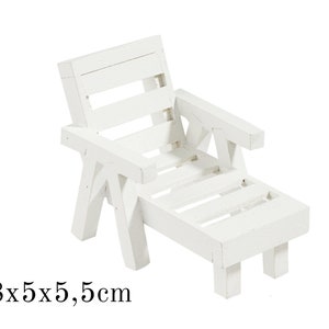 Miniature Deck Chair White | Maritime Beach Lounger Decoration | Mini ...