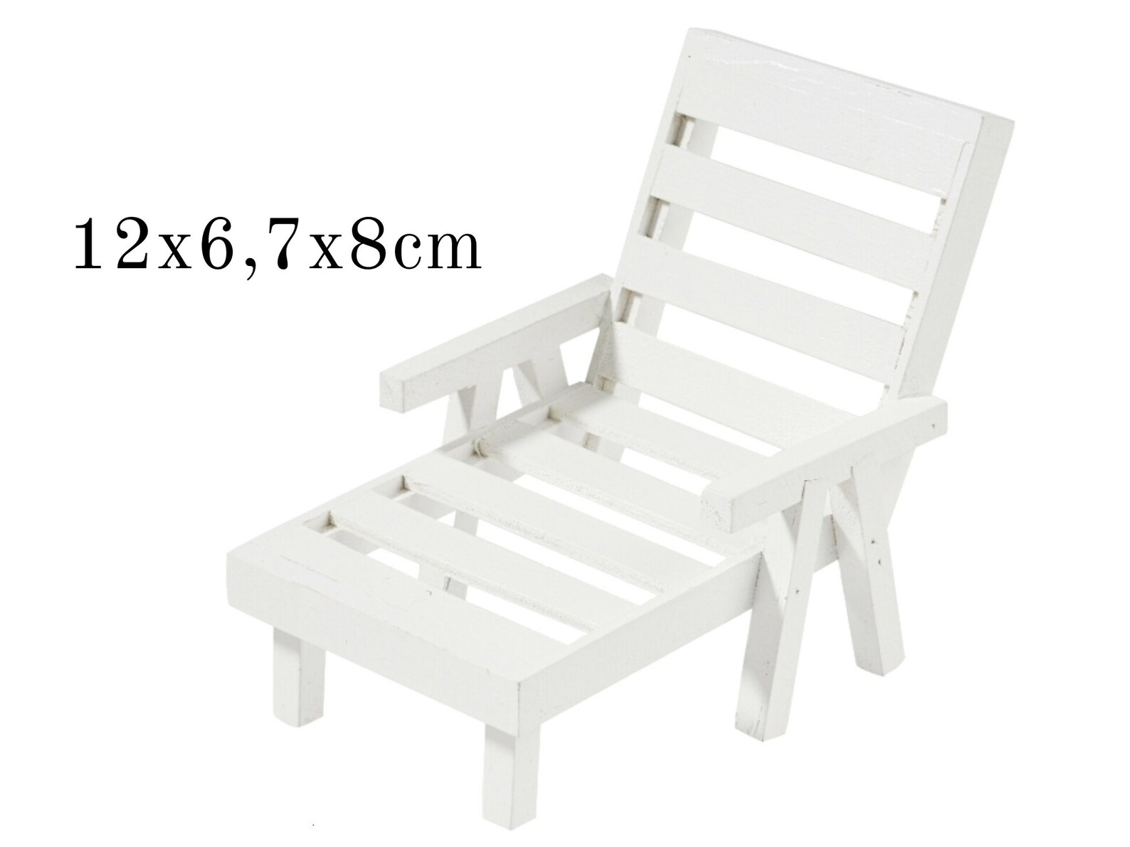 Miniature Deck Chair White | Maritime Beach Lounger Decoration | Mini ...