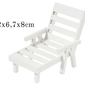 Miniature Deck Chair White | Maritime Beach Lounger Decoration | Mini ...