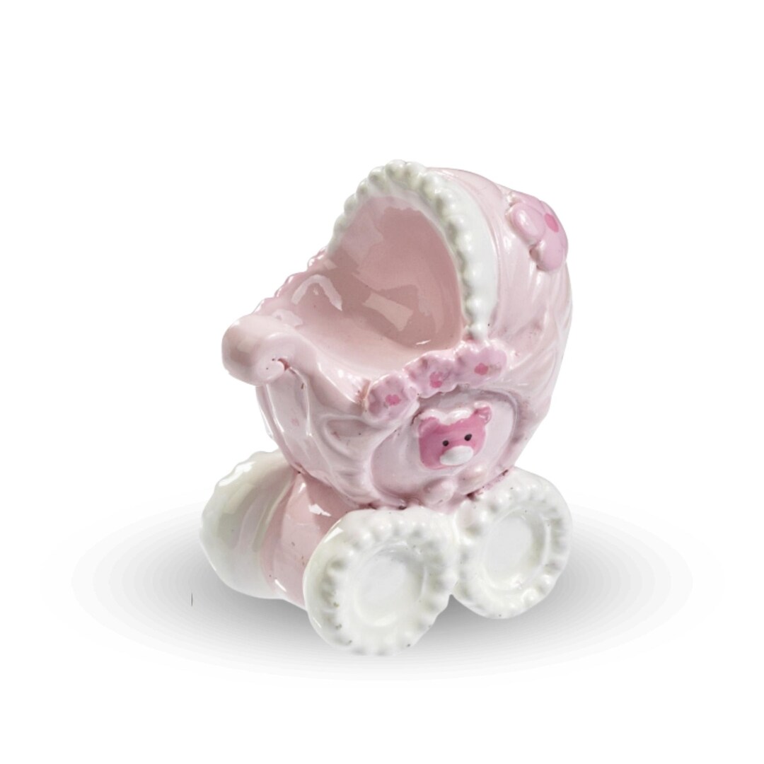 Miniature Baby Carriage Girl 4cm in Pink | Mini Baby - Christening ...
