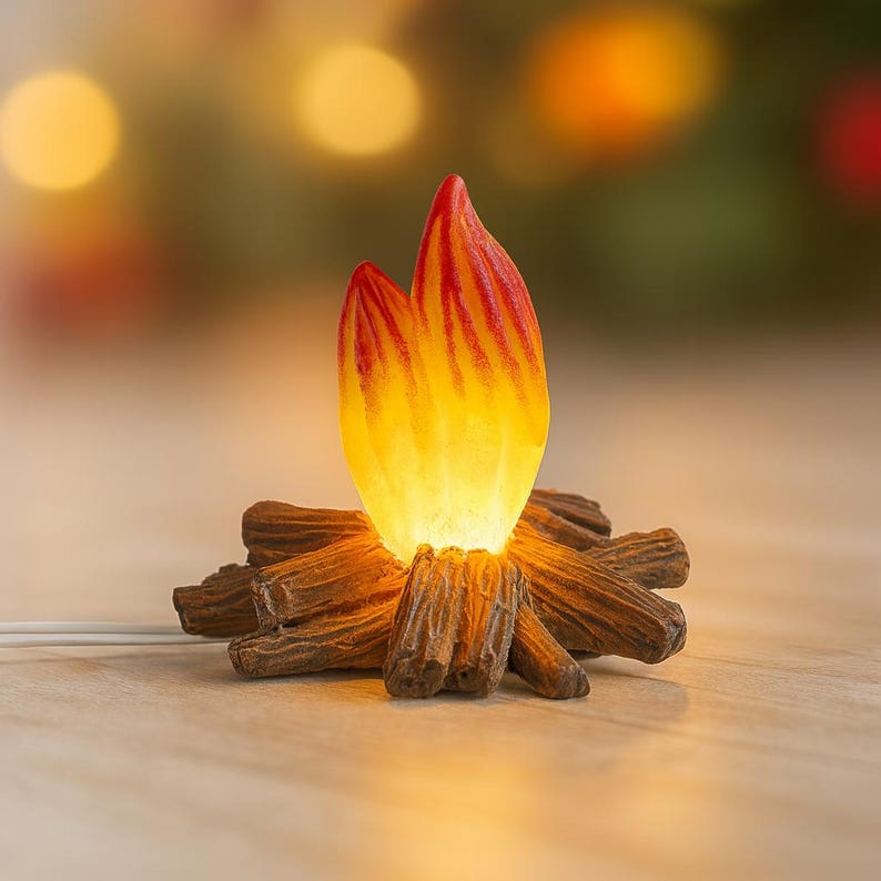 Miniature Campfire With LED Light – 4x3.5cm Glowing Fire for Dollhouse ...