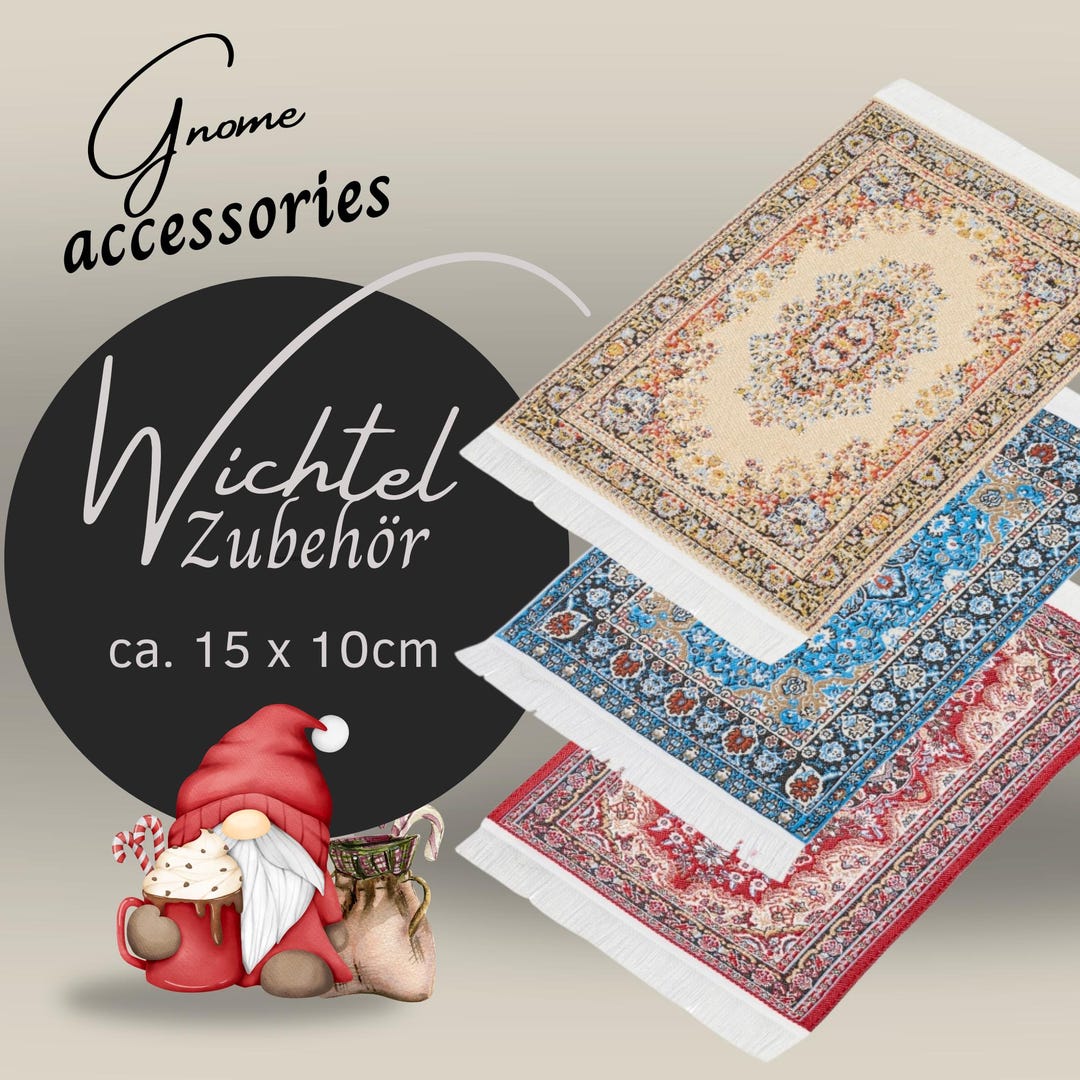 Woven Gnome Rug Miniature for Gnome Door Decoration for Christmas Mini ...