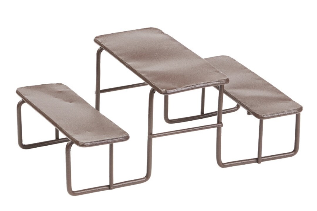 Miniature Beer Table Set in Brown Metal Beer Tent Set Mini - Etsy