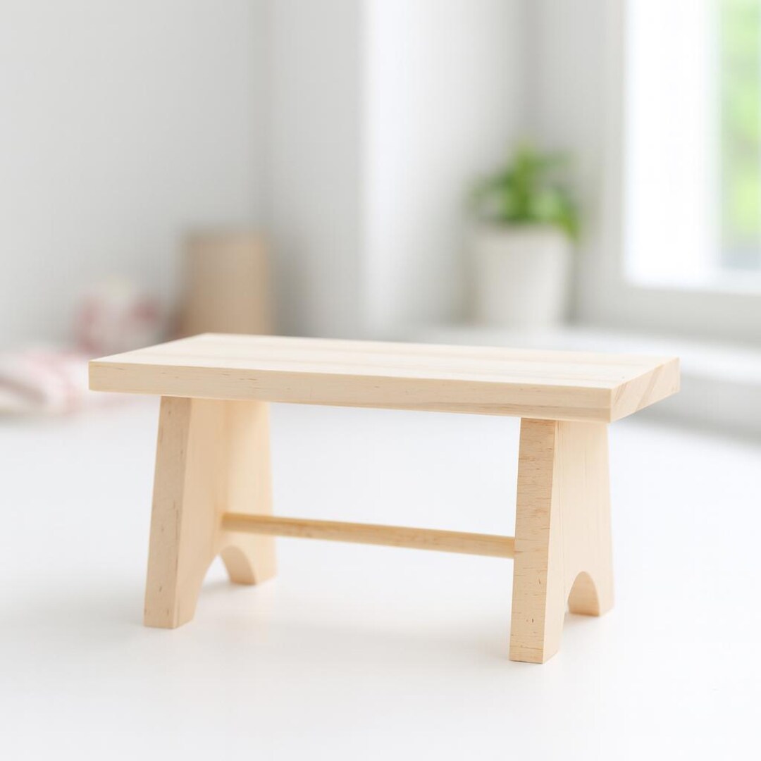 Miniature Bench, Natural Wood, 8 Cm – Gnome Furniture for Gnome World ...