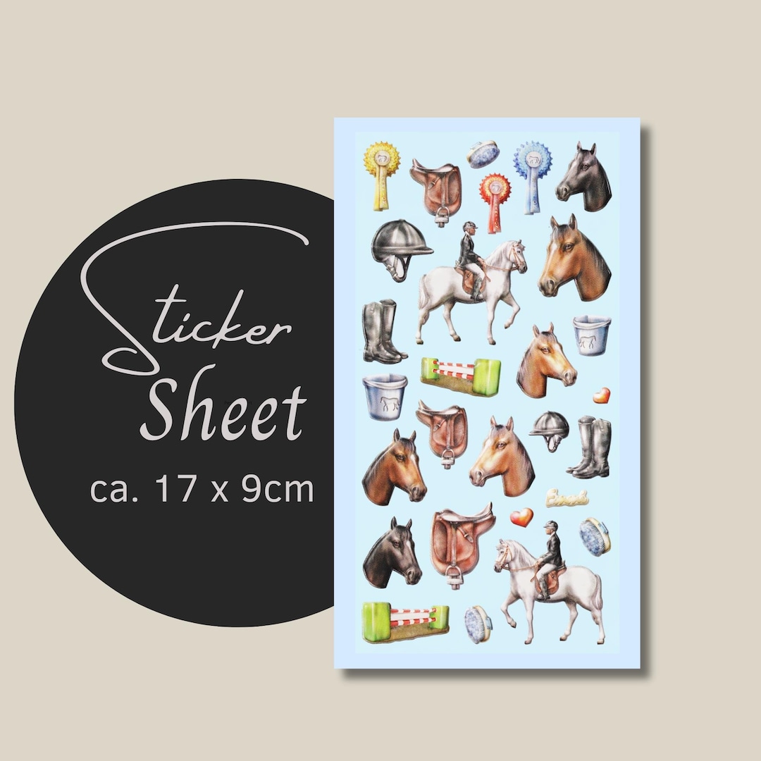 Sticker Sheet Horses Stickers Animals Riding Journal Stickers Calendar ...
