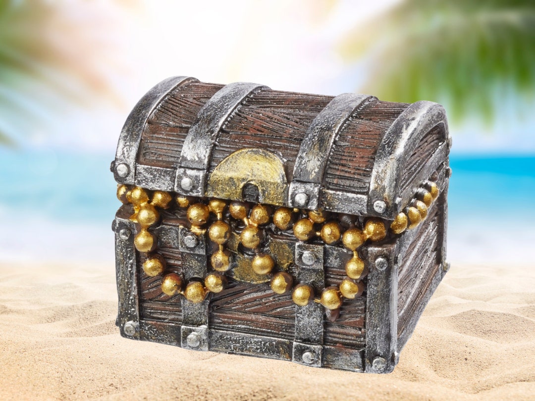Miniature Treasure Chest , Maritime Decoration , Mini Decorative Figure ...