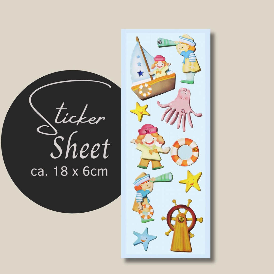 Sticker Sheet - Sailor 3D | Maritime Stickers | Journal Stickers ...