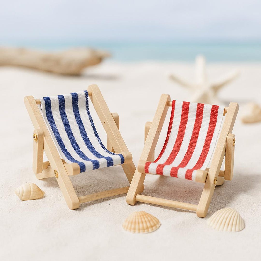 Miniature Deck Chair Nature | Nautical Decoration Beach Chair | Mini ...