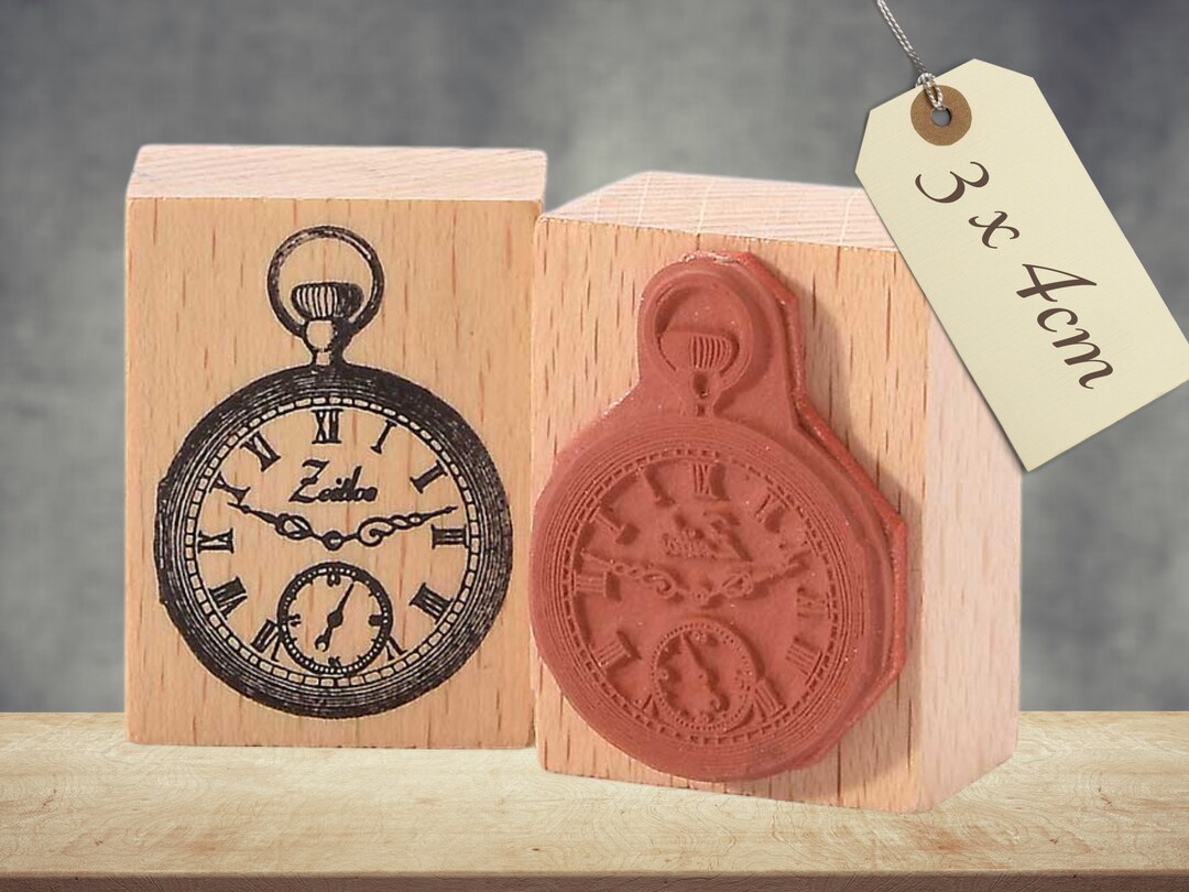Rubber Stamp Pocket Watch L Motif Stamp Old Clock Vintage Antique - Etsy