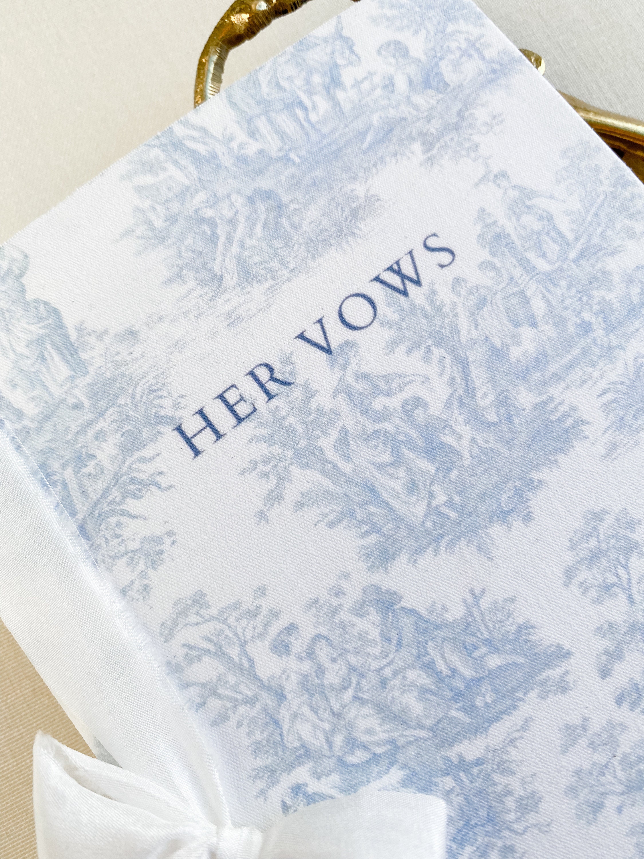 Linen Toile De Jouy Vow Books - Etsy