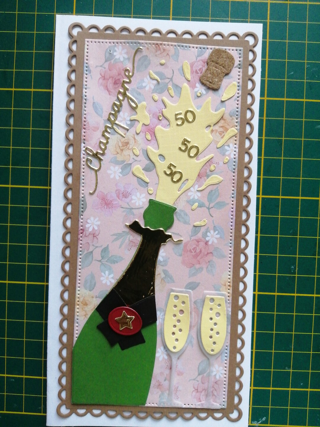Congratulations Card "champus" for the 50th - Etsy UK