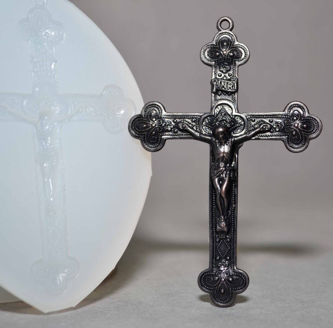 CRUCIFIX SILICONE MOLD Resin, Fimo Polymer Clay Sugarcraft Food Use ...