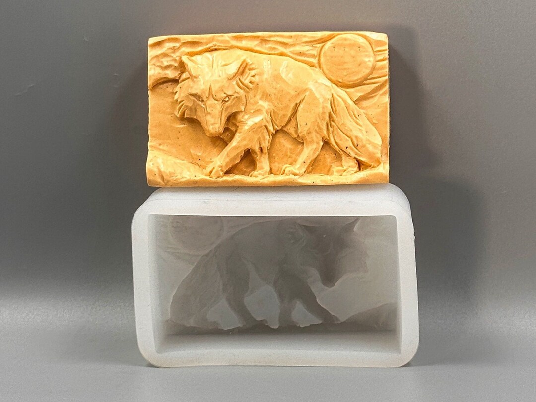 WOLF SOAP MOLD Silicone Mould Soap Bar Plaster Clay Wax Resin 5oz - Etsy