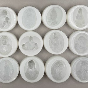 Catholic Cameo Silicone Mold Set: Jesus, Virgin Mary (40x30mm) ≈ 1.57 × ...