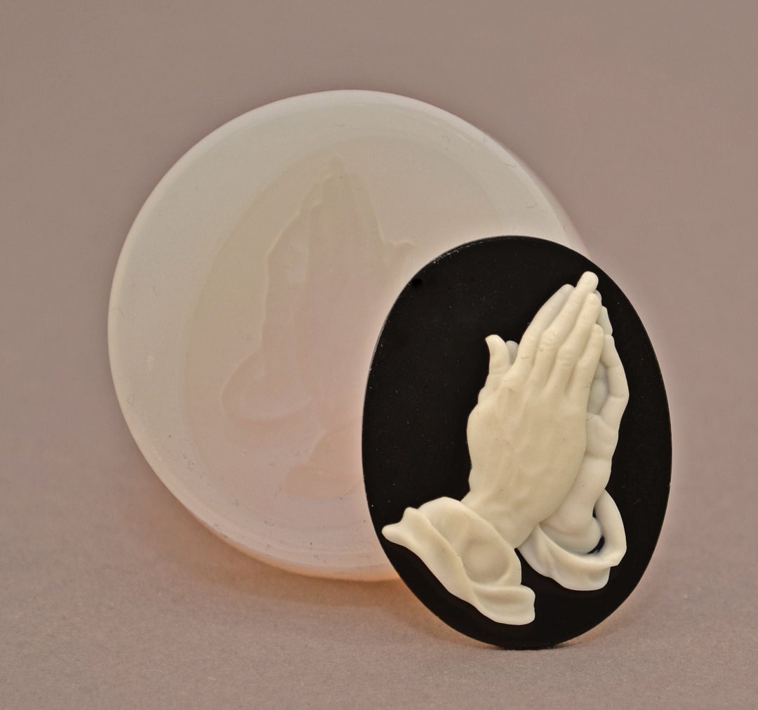 PRAYING HANDS MOLD 40x30mmsilicone Cameo Fimo Sugarcraft Resin Holly ...