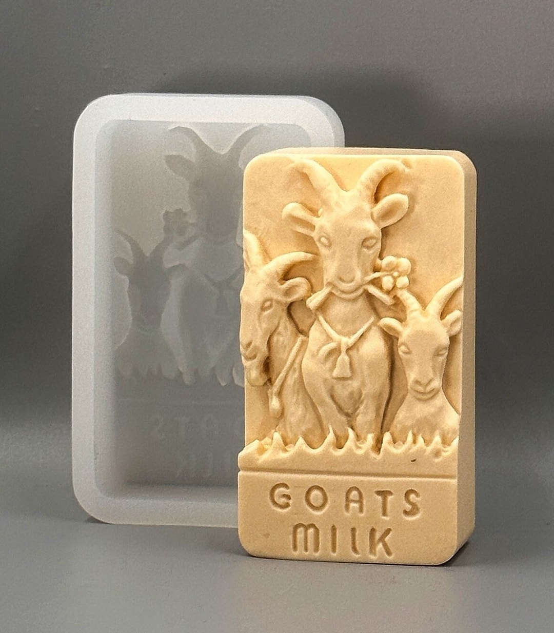 GOAT MILK MOLD Silicone Soap Bar Mould 5,5oz Resin Plaster Chocolate ...