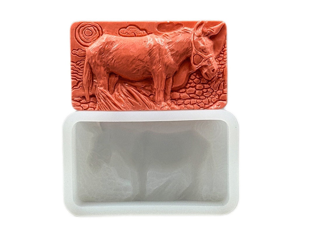 DONKEY SOAP SILICONE Mold Bar Plaster Clay Wax Resin Monster 5oz Mule ...