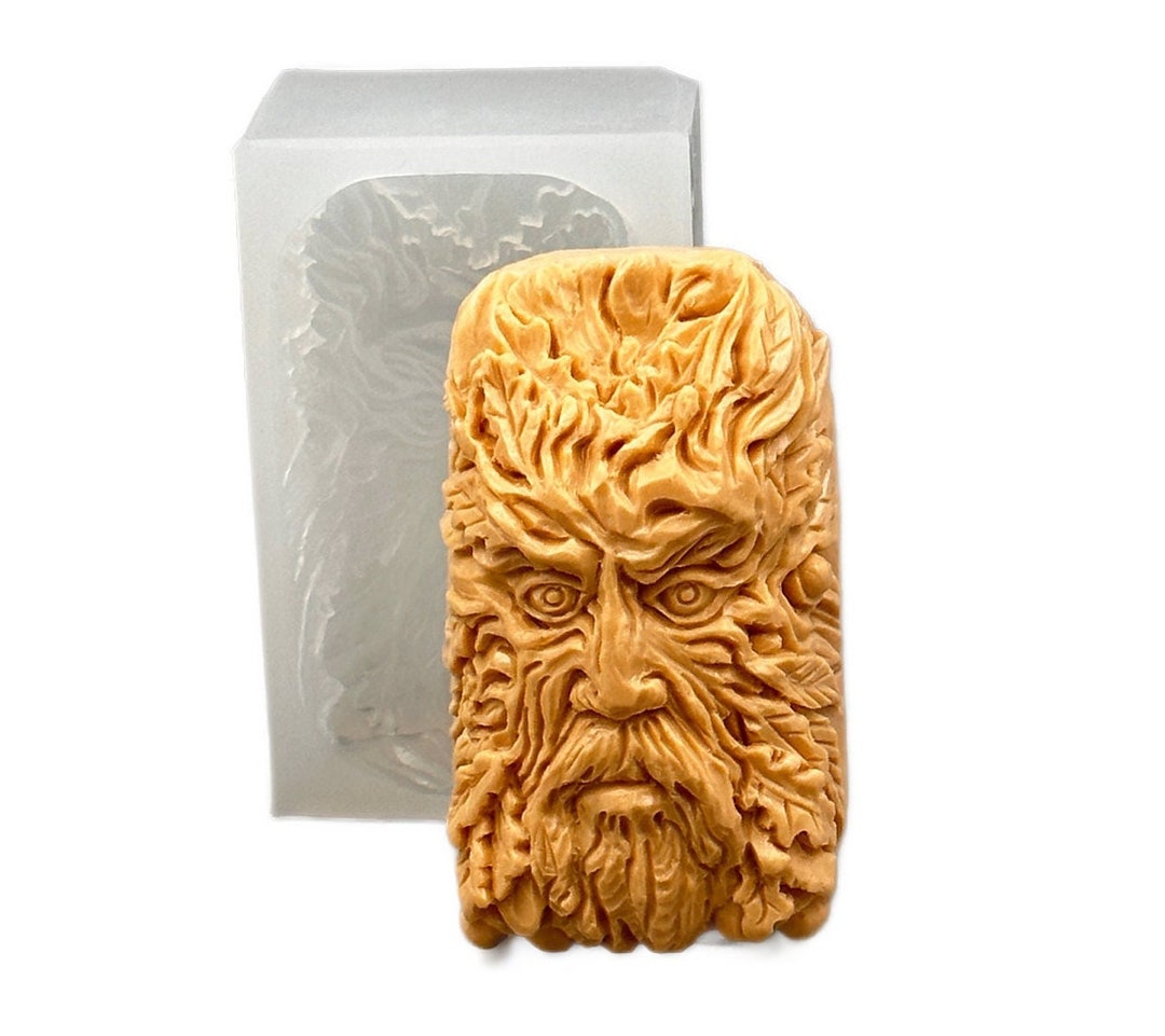 GREEN MAN SILICONE Mold Soap Bar Mould 5,5oz Resin Plaster Chocolate ...