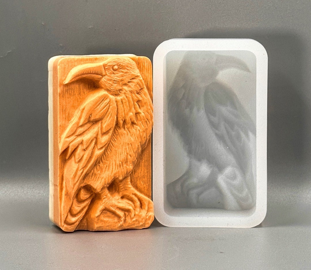 BIRD SOAP SILICONE Mold Bar Mould 5,5oz Resin Plaster Chocolate Wax ...