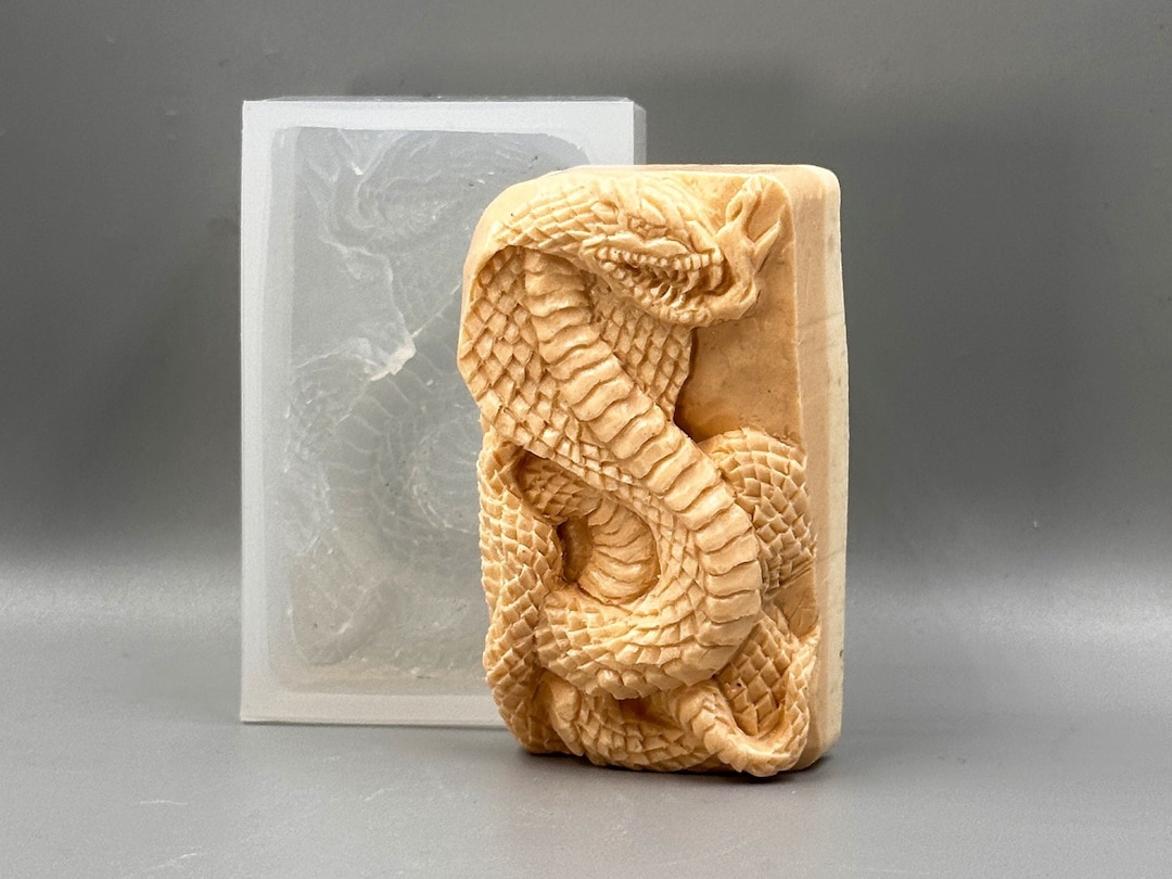 SNAKE SOAP SILICONE Mold for Soap Making 5oz Resin Plaster Chocolate ...
