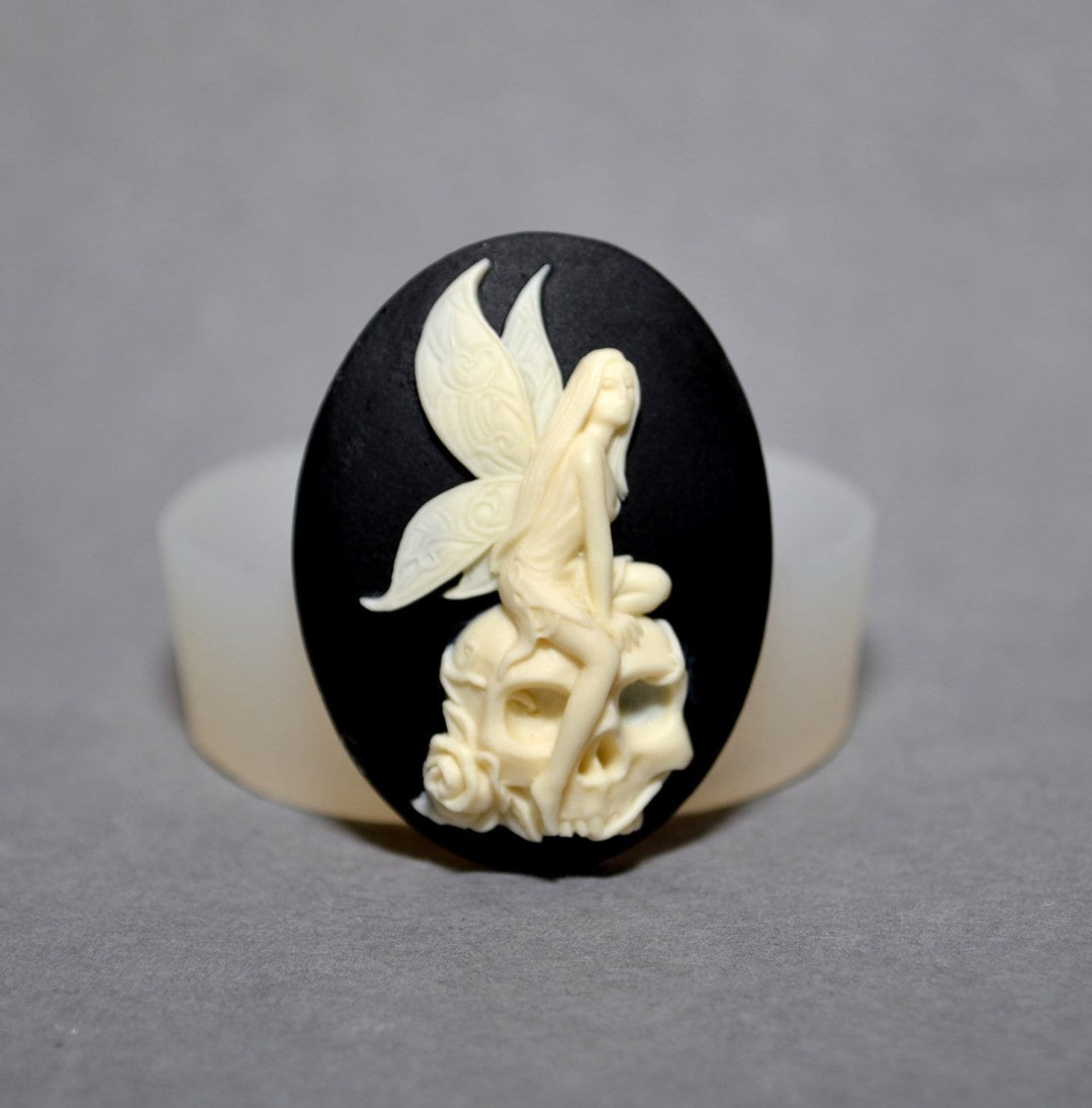 FAIRY SKULL MOLD Silicone Sugarcraft Fimo Polymer Clay Resin Wax Mould ...