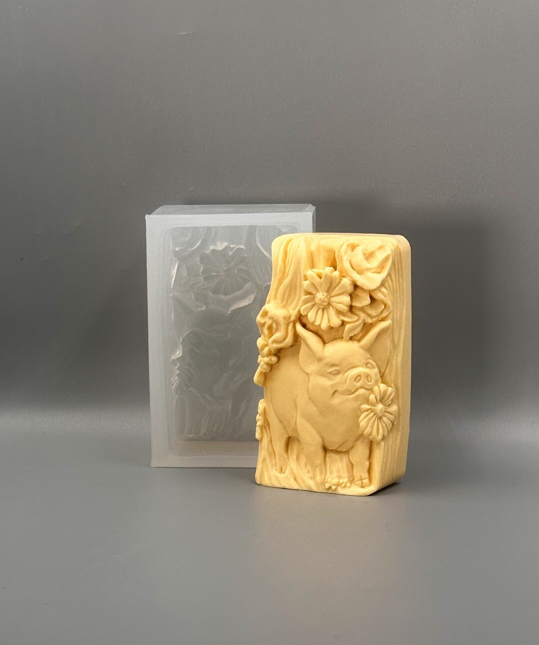 PIGGY SILICONE SOAP Mold Soap Bar Mould 5,5oz Resin Plaster Chocolate ...