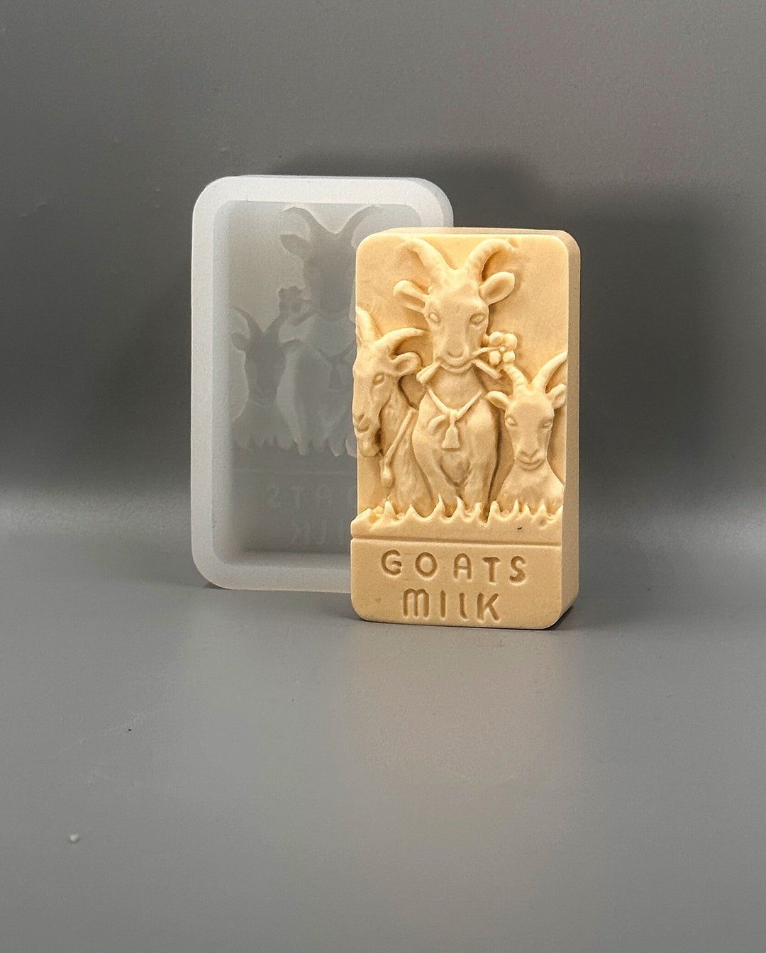 GOAT MILK MOLD Silicone Soap Bar Mould 5,5oz Resin Plaster Chocolate ...