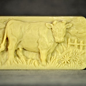 COW SILICONE MOLD Soap Bar Mould 5,5oz Resin Plaster Chocolate Wax ...