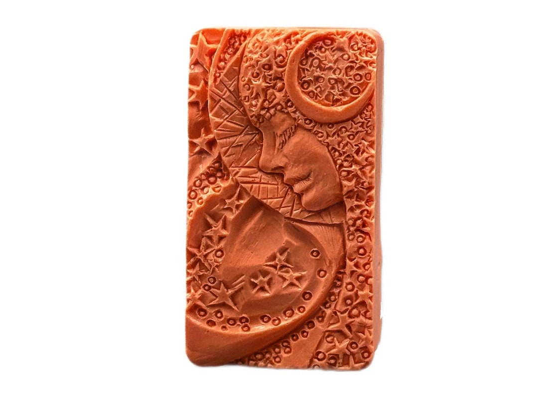 LADY MOON SILICONE Mold Soap Flexible Sturdy Celestial Mould 5oz Sky ...