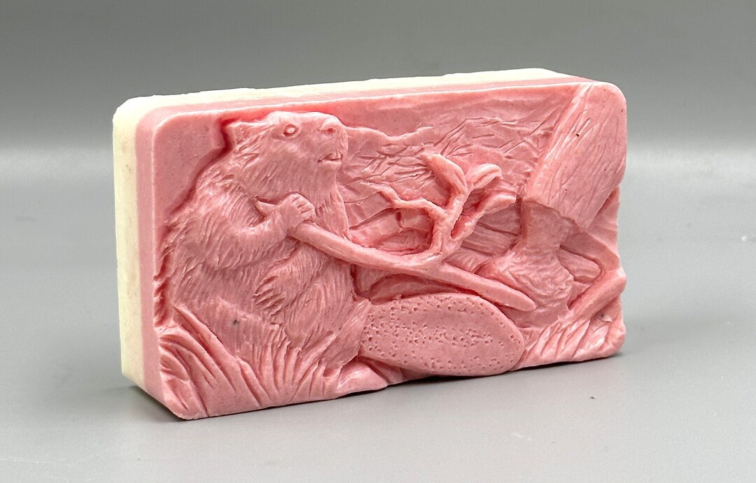 BEAVER SILICONE MOLD Soap Bar Mould 5,5oz Resin Plaster Chocolate Wax ...