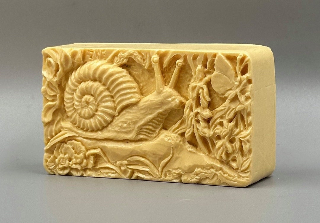 SNAIL SOAP MOLD Silicone Mould Soap Bar Plaster Clay Wax Resin 5oz ...