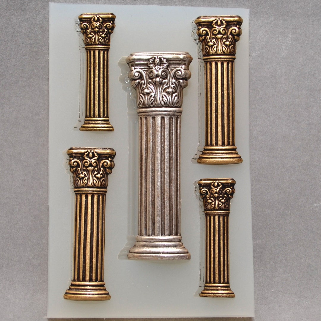 CLASSICAL COLUMNS MOLD Silicone Sugarcraft Fimo Polymer Clay Resin Wax ...