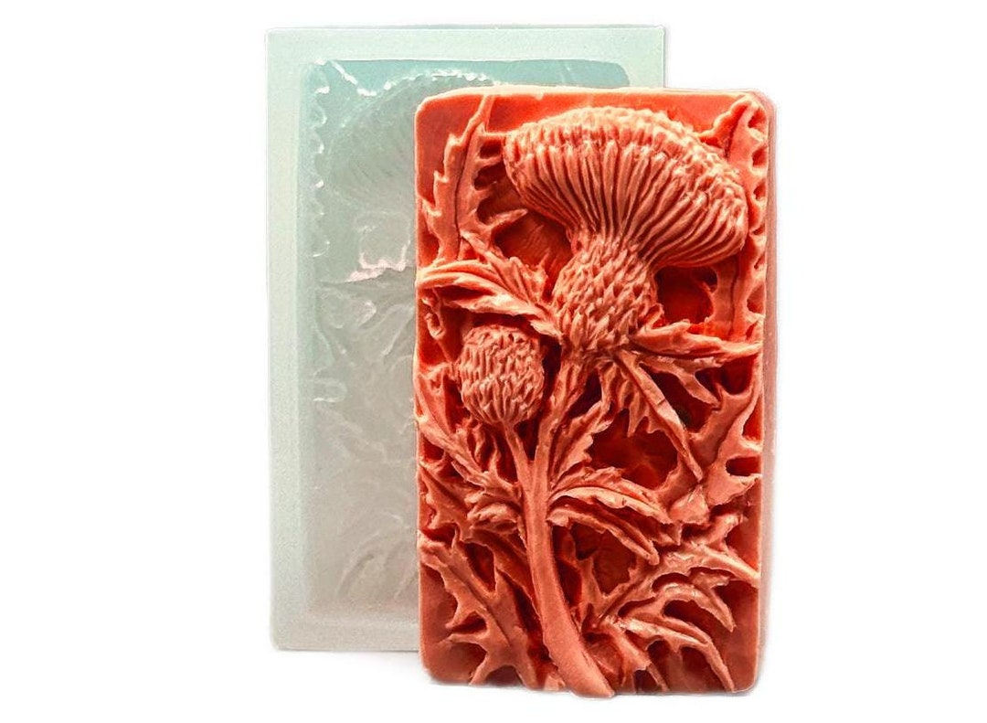 THISTLE SILICONE MOLD for Soap Making and Other Crafts, Flexible Sturdy ...