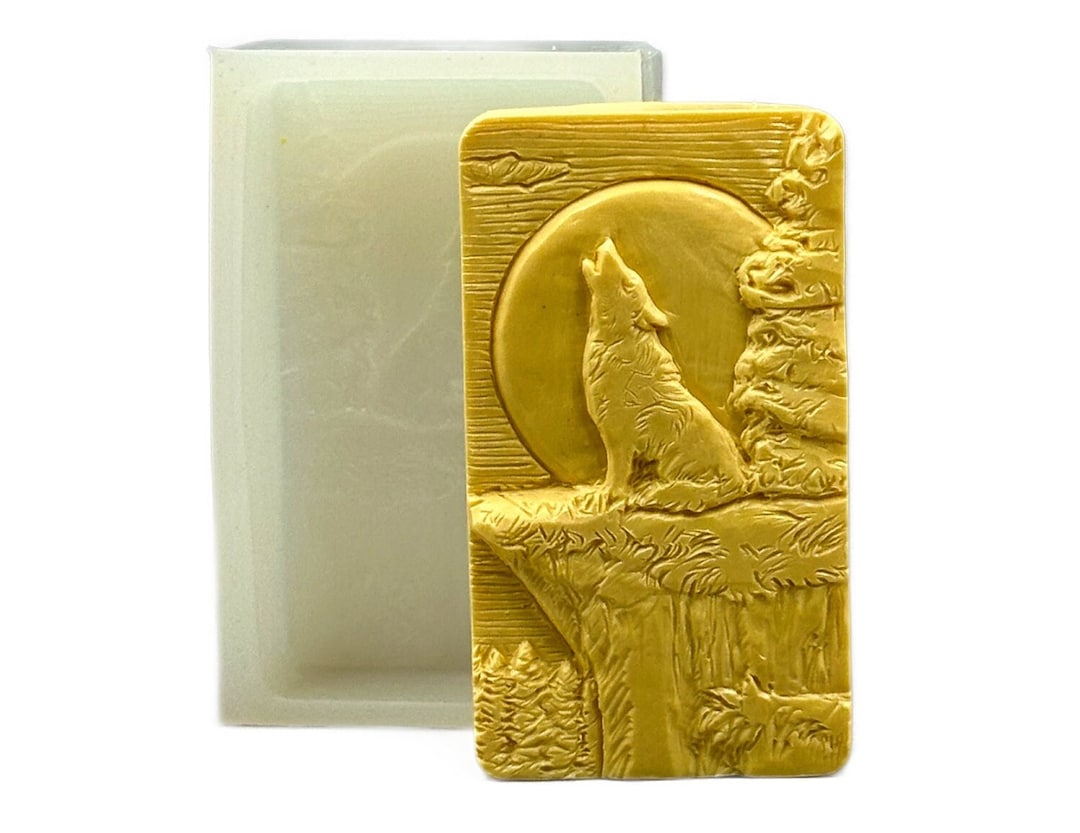 WOLF SILICONE MOLD for Soap Making, Wax Candle, Polymer Clay, Resin ...