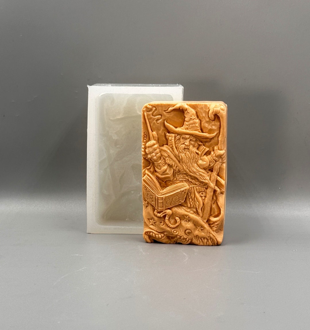 WIZARD SILICONE MOLD barre de savon moule 5,5oz résine plâtre chocolat ...