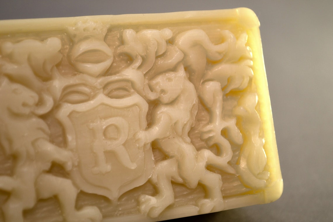 ROYAL SILICONE MOLD Soap Flexible Sturdy Crest Arms Mould Shield 5oz ...